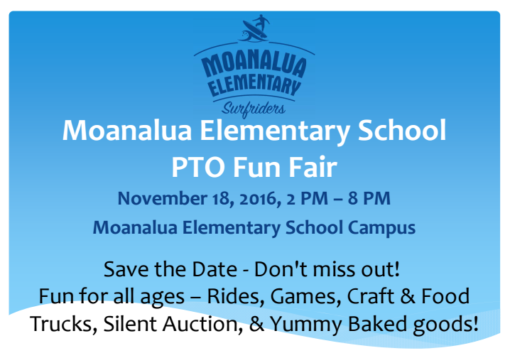 MES FUN FAIR – 11/18 – Moanalua Elementary School PTO