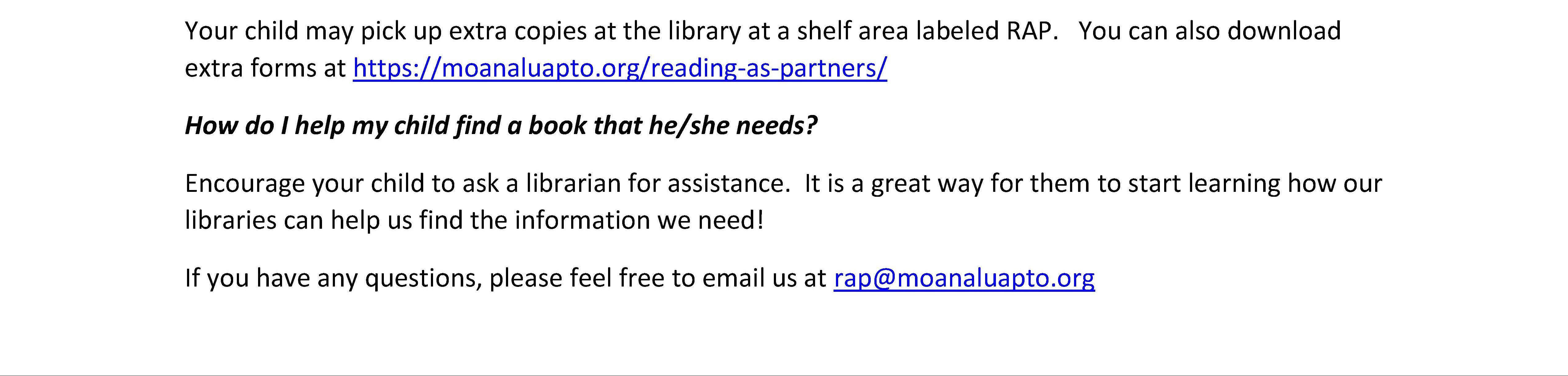 RAP Reminder Deadline for September 24th – Moanalua Elementary School PTO