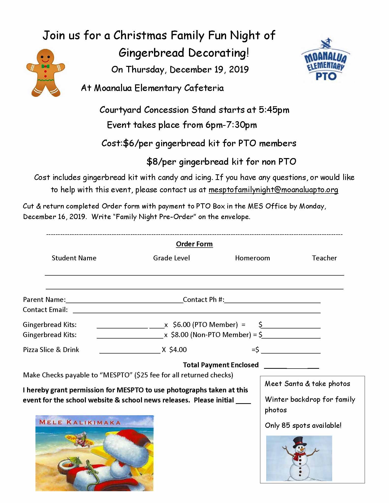 Christmas Family Fun Night of Gingerbread Decorating – Moanalua ...