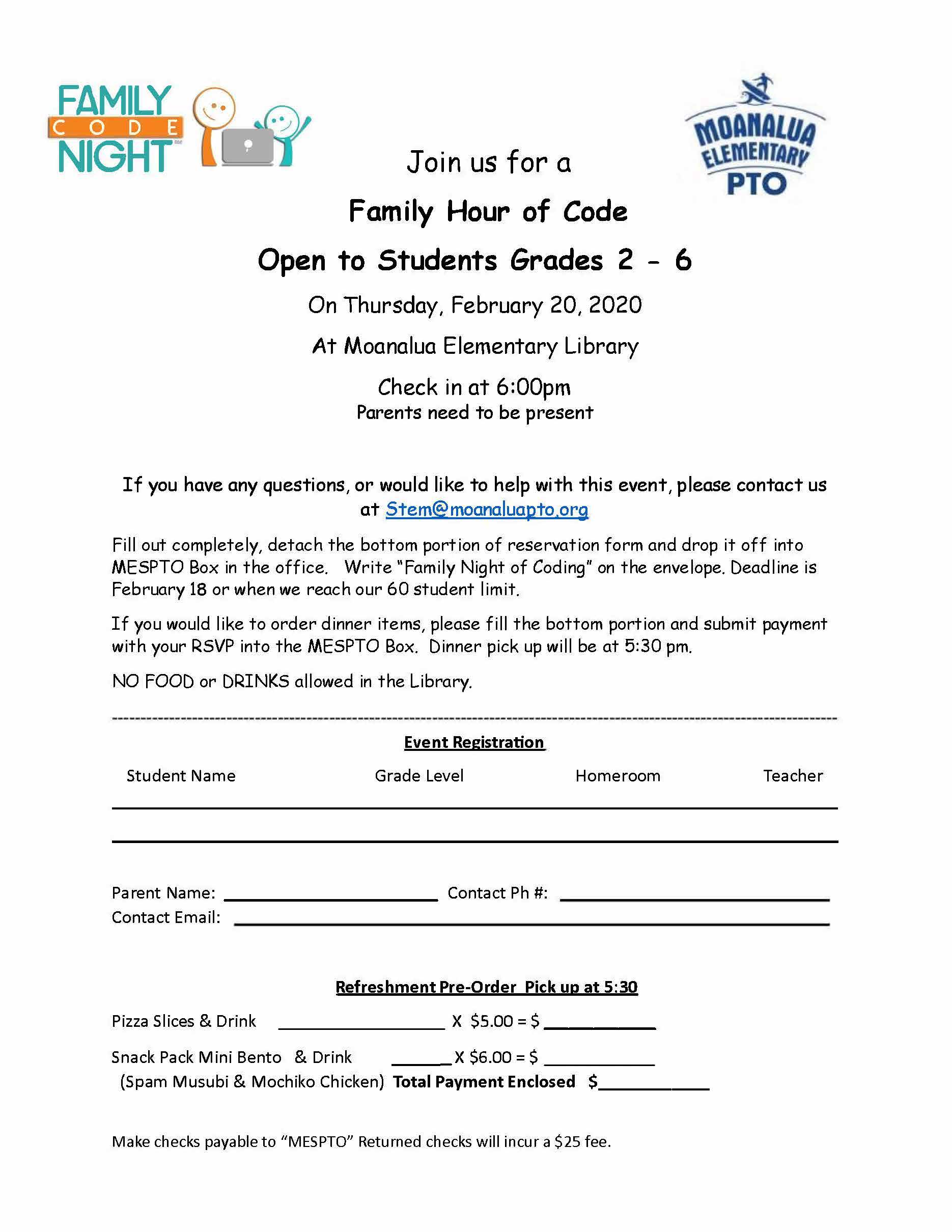 Family Hour of Code – Moanalua Elementary School PTO