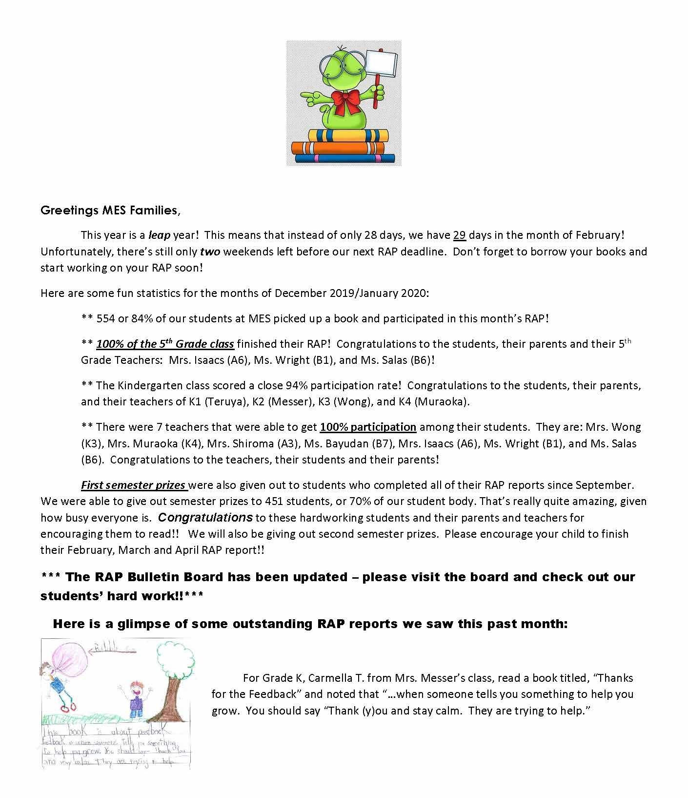 December 2019-January 2020 RAP Report – Moanalua Elementary School PTO