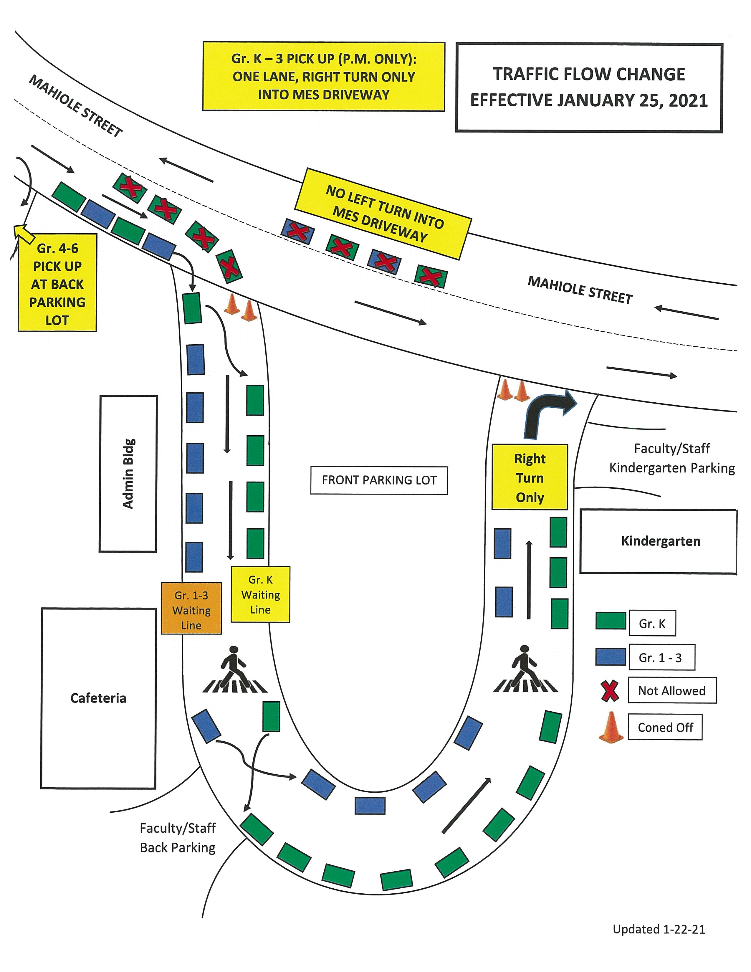 Traffic Flow Changes Effective 1-25-21 – Moanalua Elementary School PTO