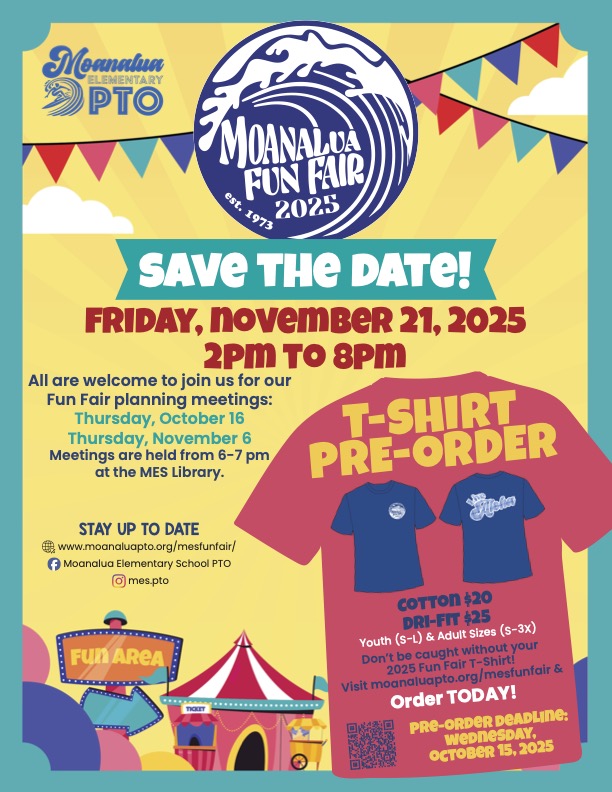 Mark Your Calendar for Our 2025 Fun Fair on Nov. 21! – Moanalua ...